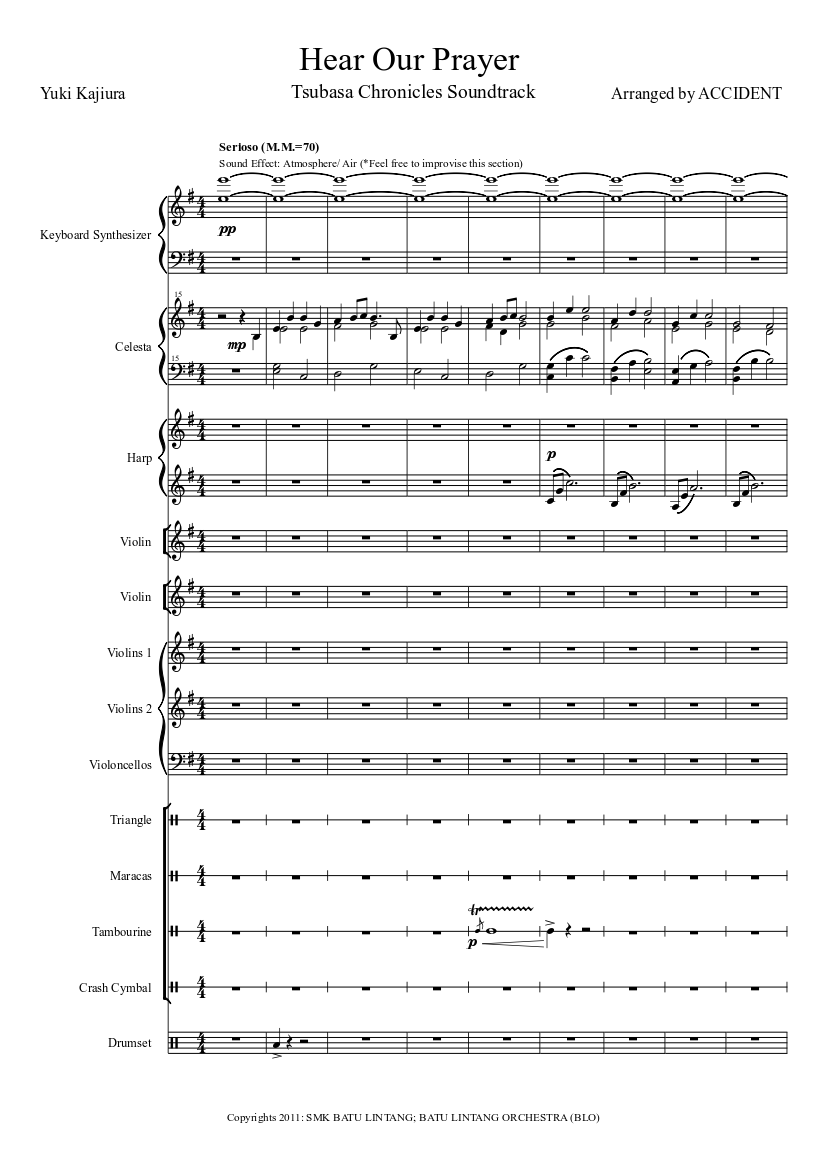 Hear Our Prayer Sheet music for Violin, Harp (Mixed Trio) | Musescore.com