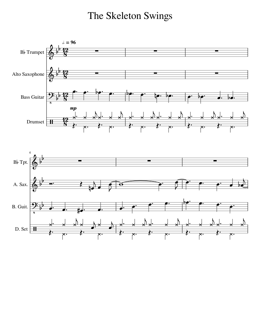 The Skeleton Swings Sheet music for Saxophone alto, Trumpet in b-flat ...