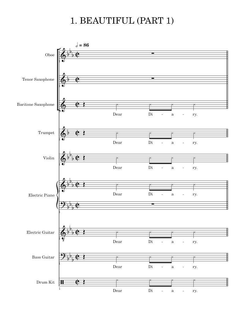 Heathers the musical - beautiful – Misc Soundtrack Sheet Music with ...