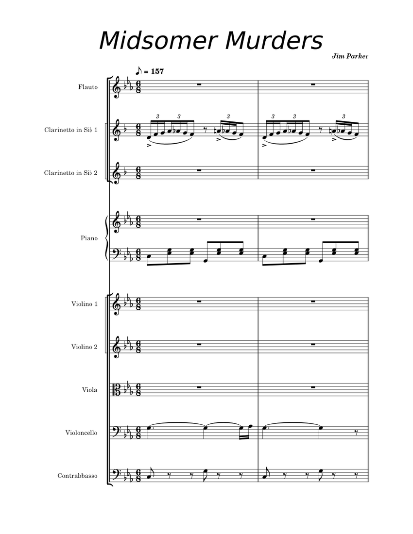 Midsomer Murders Theme – Jim Parker Midsomer Murders Theme Sheet music ...