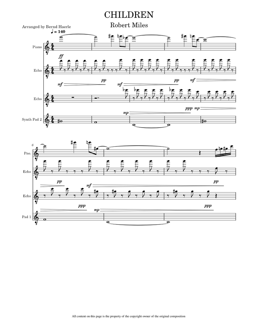 CHILDREN - Robert Miles Sheet music for Guitar (Mixed Ensemble ...