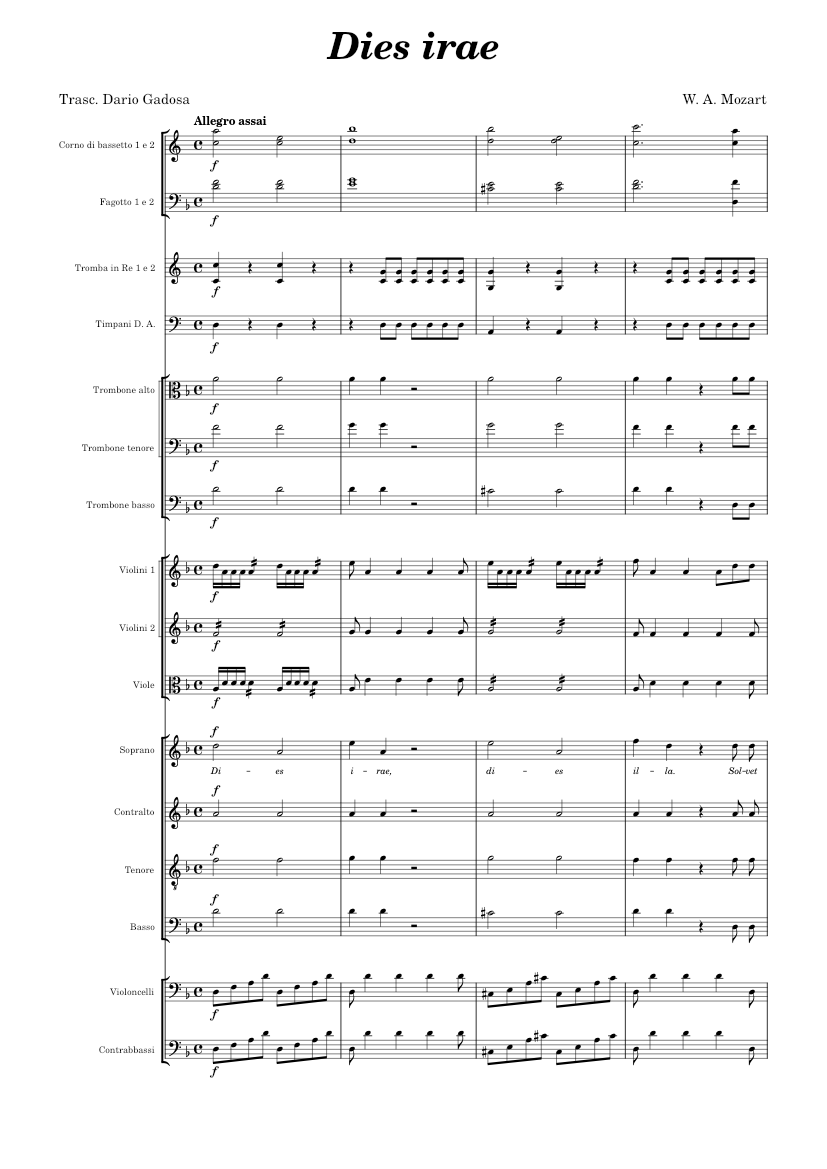 Dies irae Sheet music for Trombone, Soprano, Alto, Tenor & more ...