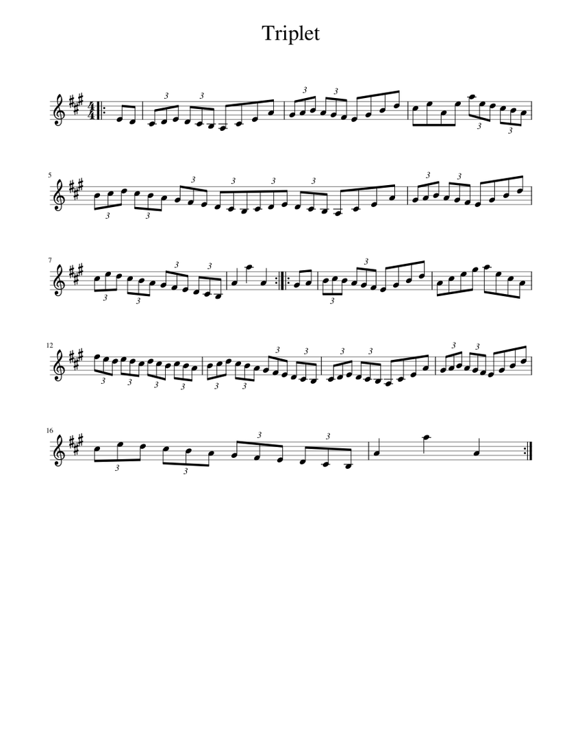Triplet Sheet music for Piano (Solo) Easy | Musescore.com