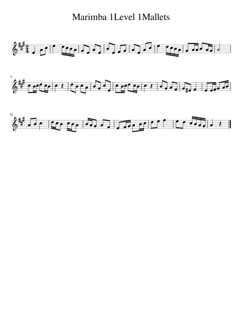 Marimba 1 Sheet music for Marimba (Solo) | Musescore.com