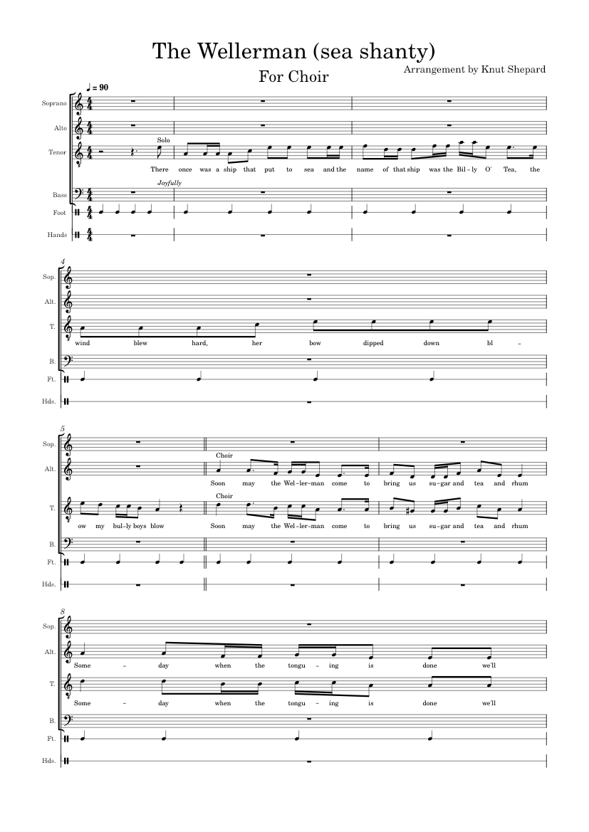 The Wellerman - Sea Shanty (Choir Arrangement) Sheet Music for Violin ...