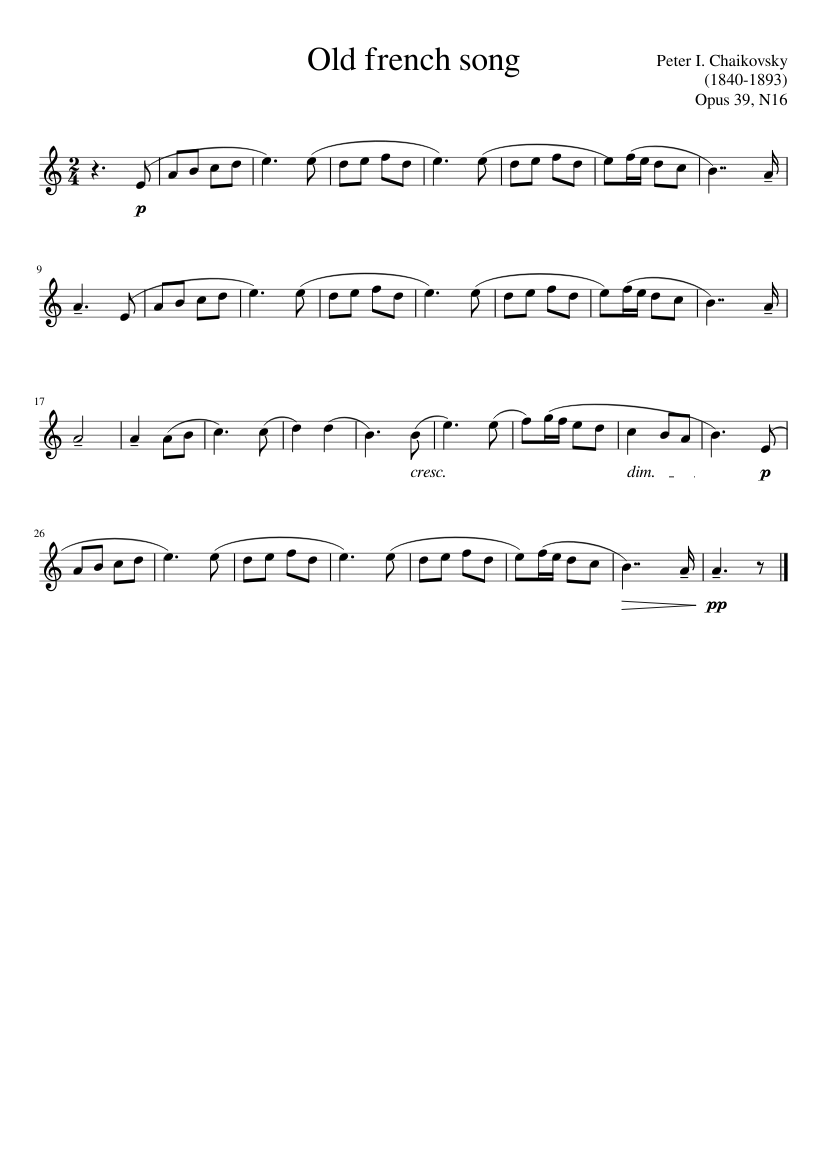 Old french song Sheet music for Flute (Solo) | Musescore.com