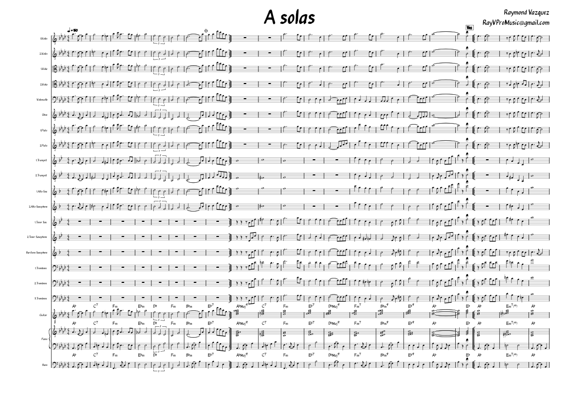 A solas(arr.Raymond Vazquez) Sheet music for Piano, Trombone, Flute ...