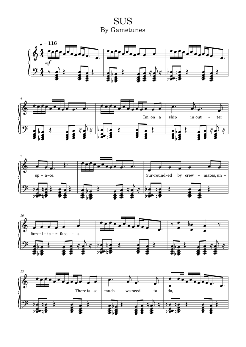 SUS – GameTunes Sheet music for Piano (Solo) | Musescore.com