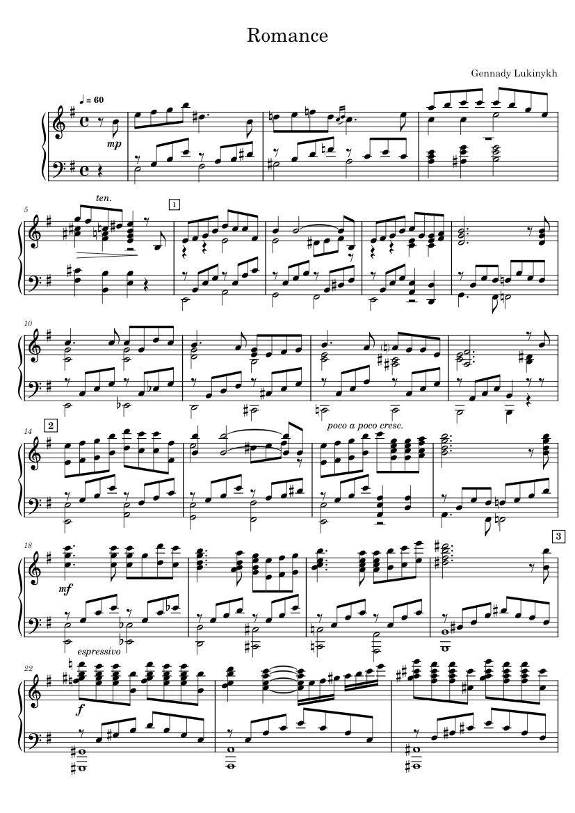 Romance Sheet music for Piano (Solo) | Musescore.com