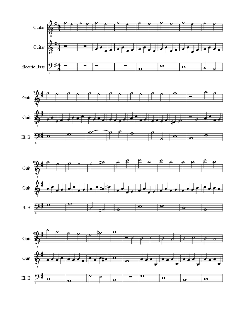 Trio Thingy Sheet music for Guitar (Mixed Duet) | Musescore.com