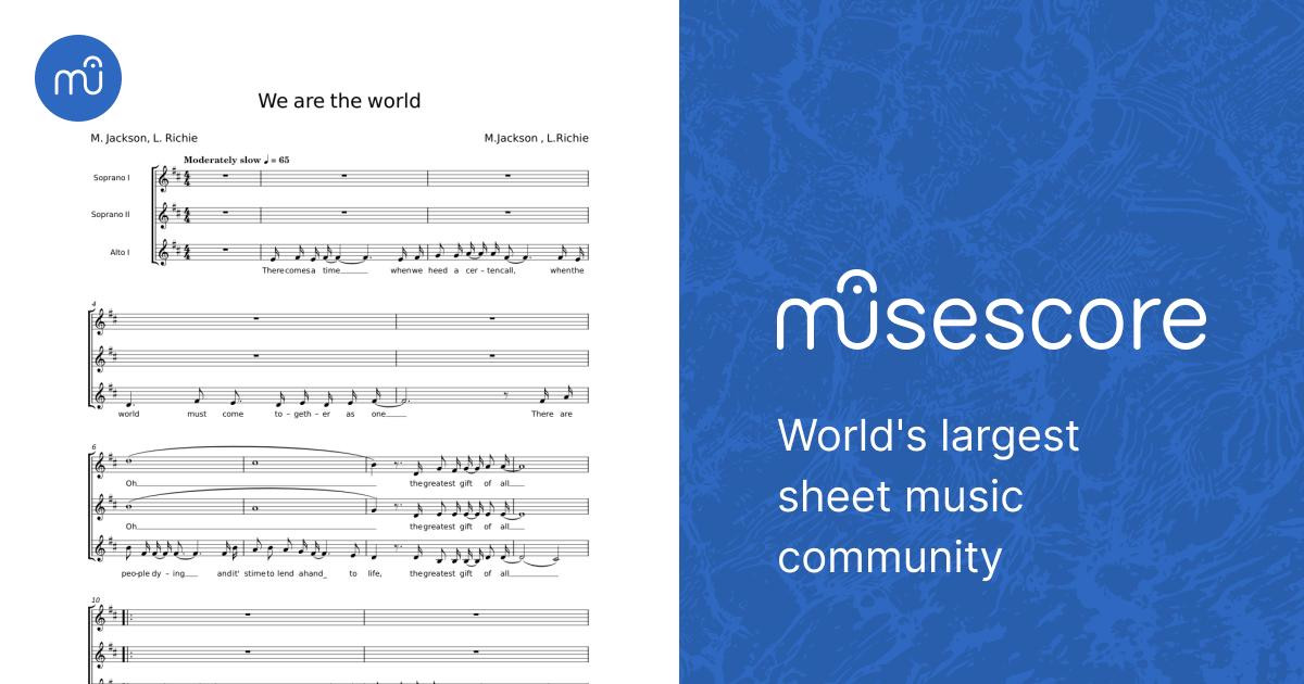 We are the World - Joseph M. Scriven, Mahalia Jackson Sheet music for ...