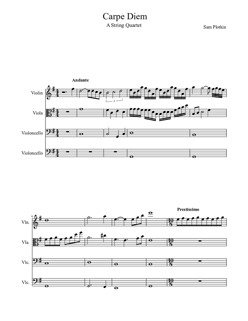 Carpe Diem Sheet music for Violin, Viola (String Duet) | Musescore.com