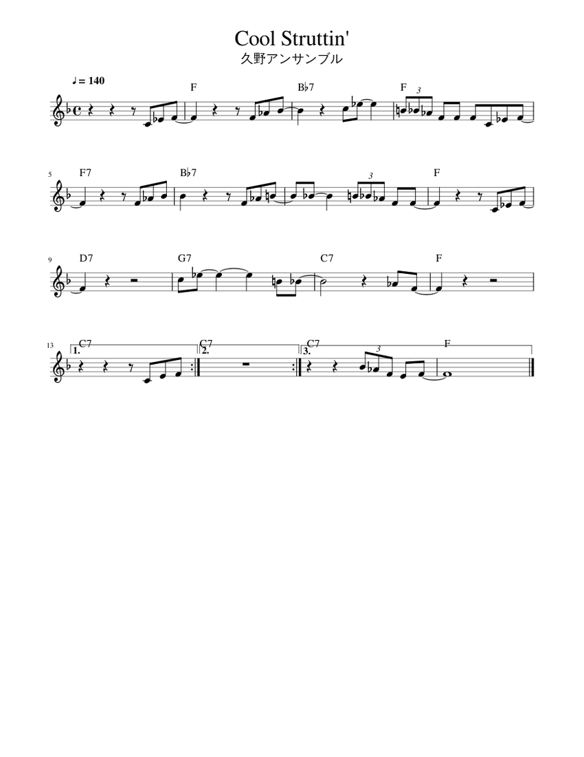 Cool Struttin' 久野 Sheet music for Piano (Solo) | Musescore.com