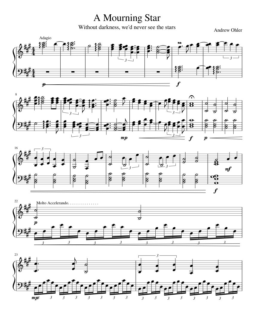 Mourning Star Sheet music for Piano (Solo) | Download and print in PDF ...