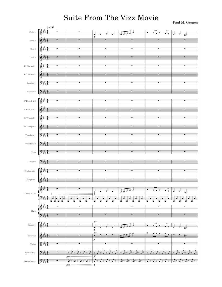 Suite From The Vizz Movie Sheet music for Piano, Trombone, Tuba, Flute ...