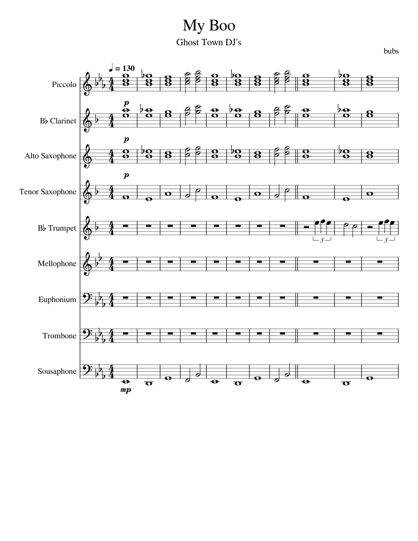 My Boo Sheet music for Trombone, Euphonium, Mellophone, Flute piccolo & more instruments (Mixed ...