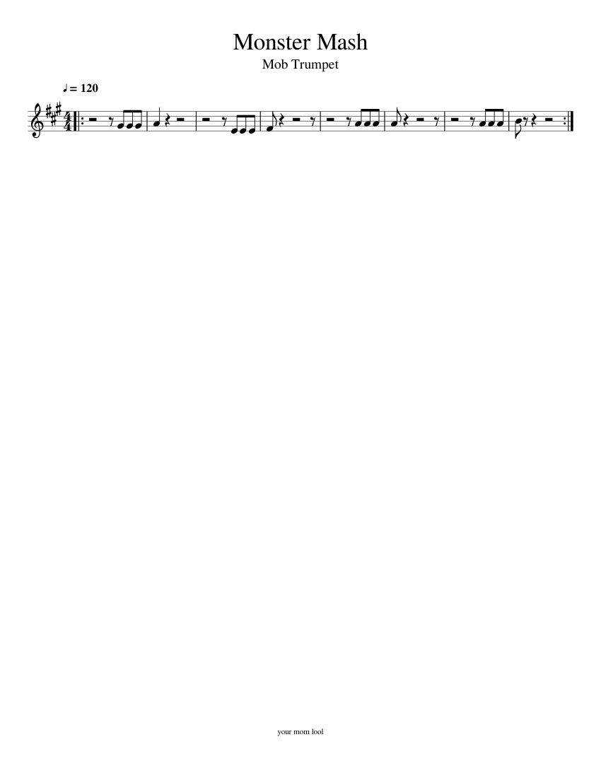 Monster MashTrumpet Sheet music for Trumpet in b-flat (Solo ...