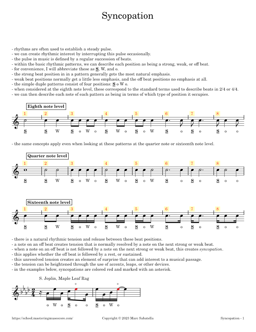 Syncopation Sheet music for Piano, Synthesizer (Mixed Quartet ...