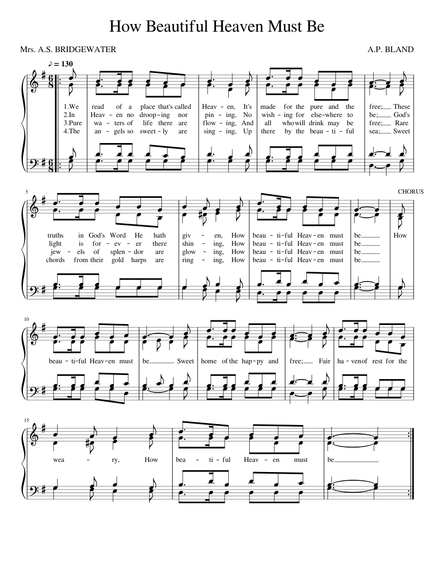39 How Beautiful Heaven Must Be Sheet music for Piano (Solo ...