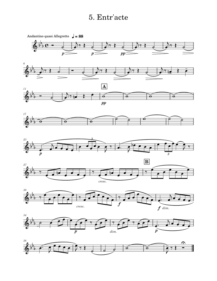 carmen 5. Entr'acte oboe.ver EbMajor Sheet music for Oboe (Woodwind ...