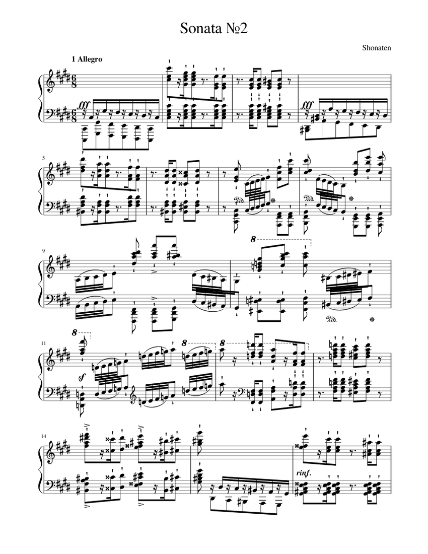 Sonata 2 Sheet music for Piano (Solo) | Musescore.com