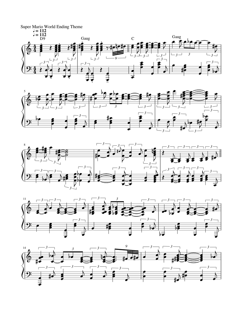 Super Mario World Ending Theme Sheet music for Piano (Solo) | Musescore.com
