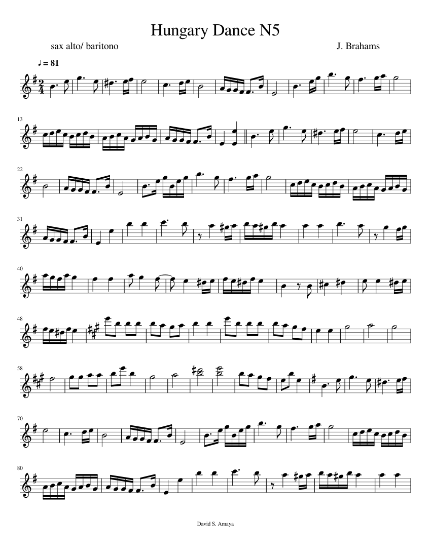 Hungary Dance N5 Sheet music for Piano (Solo) Easy | Musescore.com