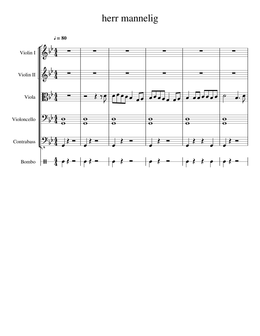 herr mannelig Sheet music for Viola, Woodwinds (other) (Mixed Duet ...