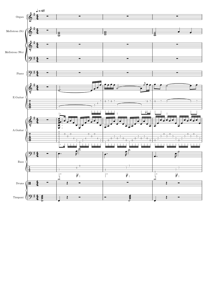 Epitaph (full score) – King Crimson Sheet Music and Tab for Piano ...