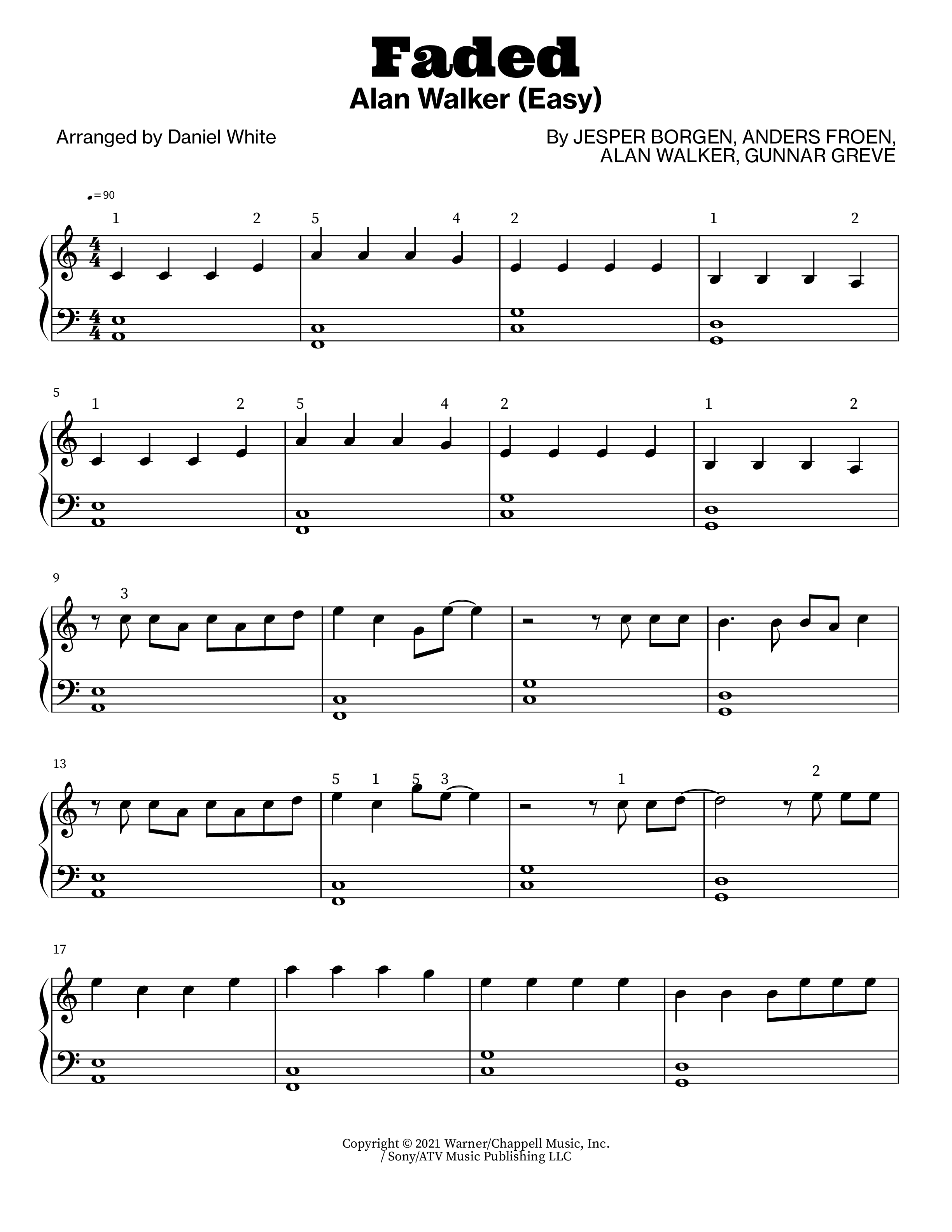 Play Official version of Faded Sheet Music by Alan Walker for Piano | MuseScore.com