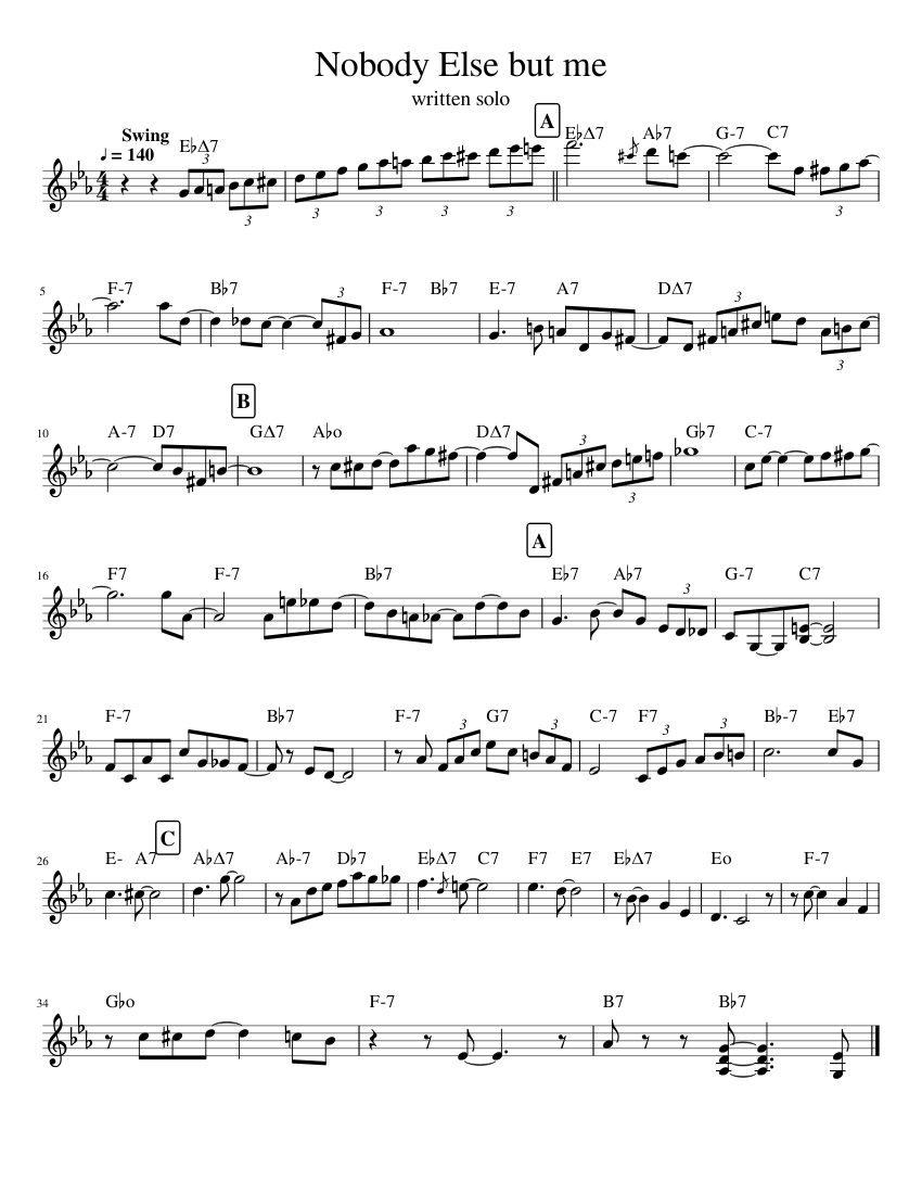 Nobody Else but me written solo Sheet music for Vibraphone (Solo ...