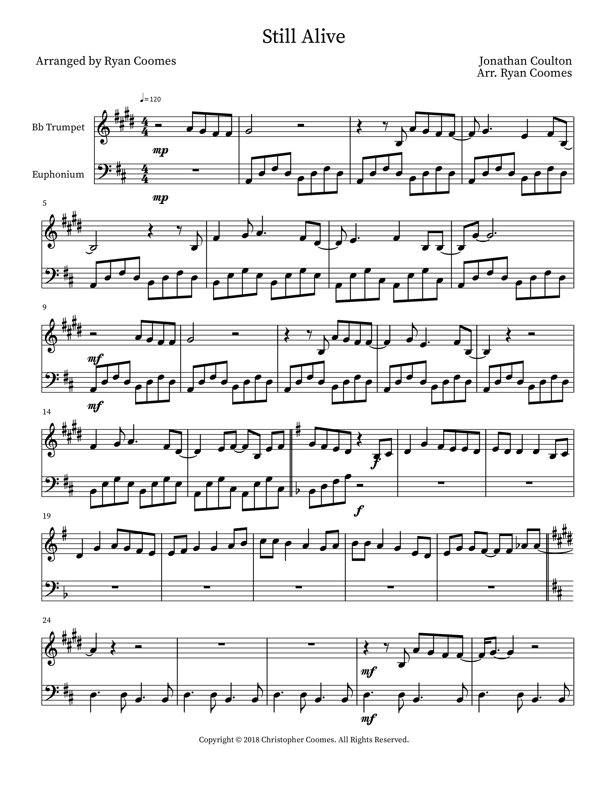 Play Official version of Still alive Sheet Music by Jonathan Coulton ...