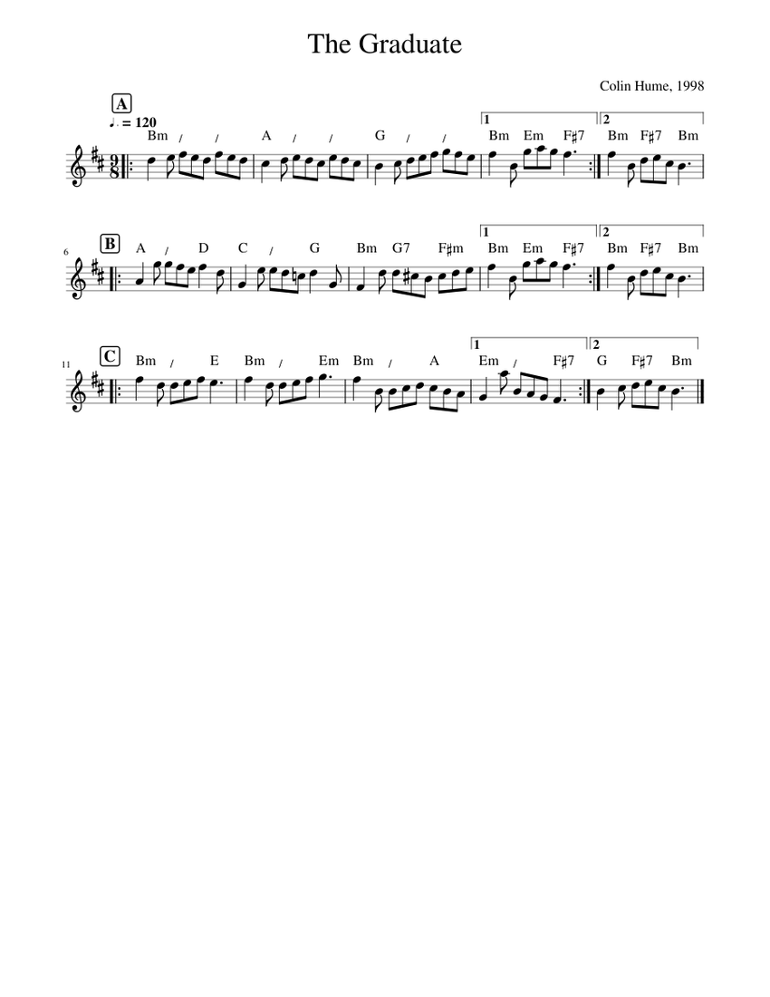 Colin Hume - The Graduate Sheet music for Piano (Solo) | Musescore.com