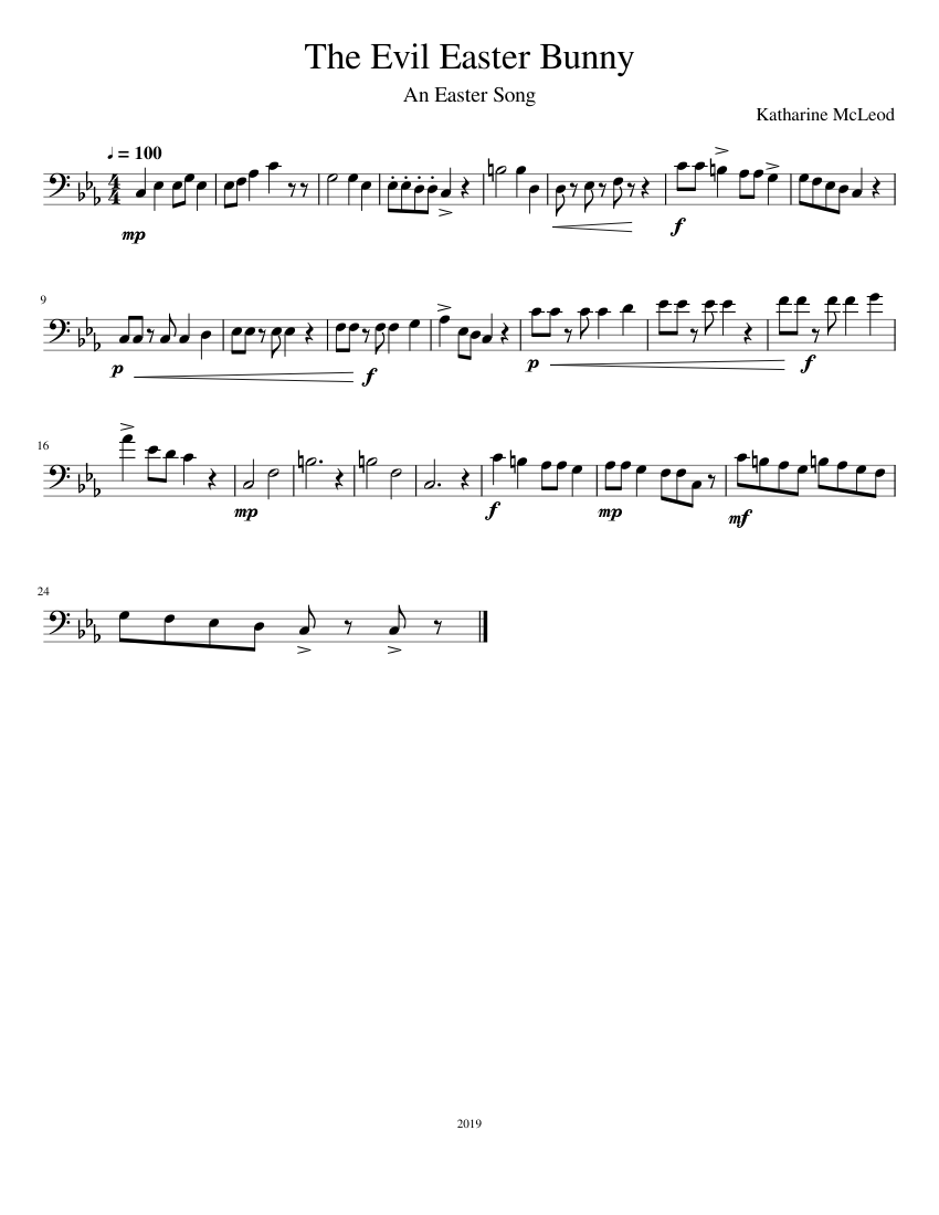 The Evil Easter Bunny Sheet music for Piano (Solo) Easy | Musescore.com