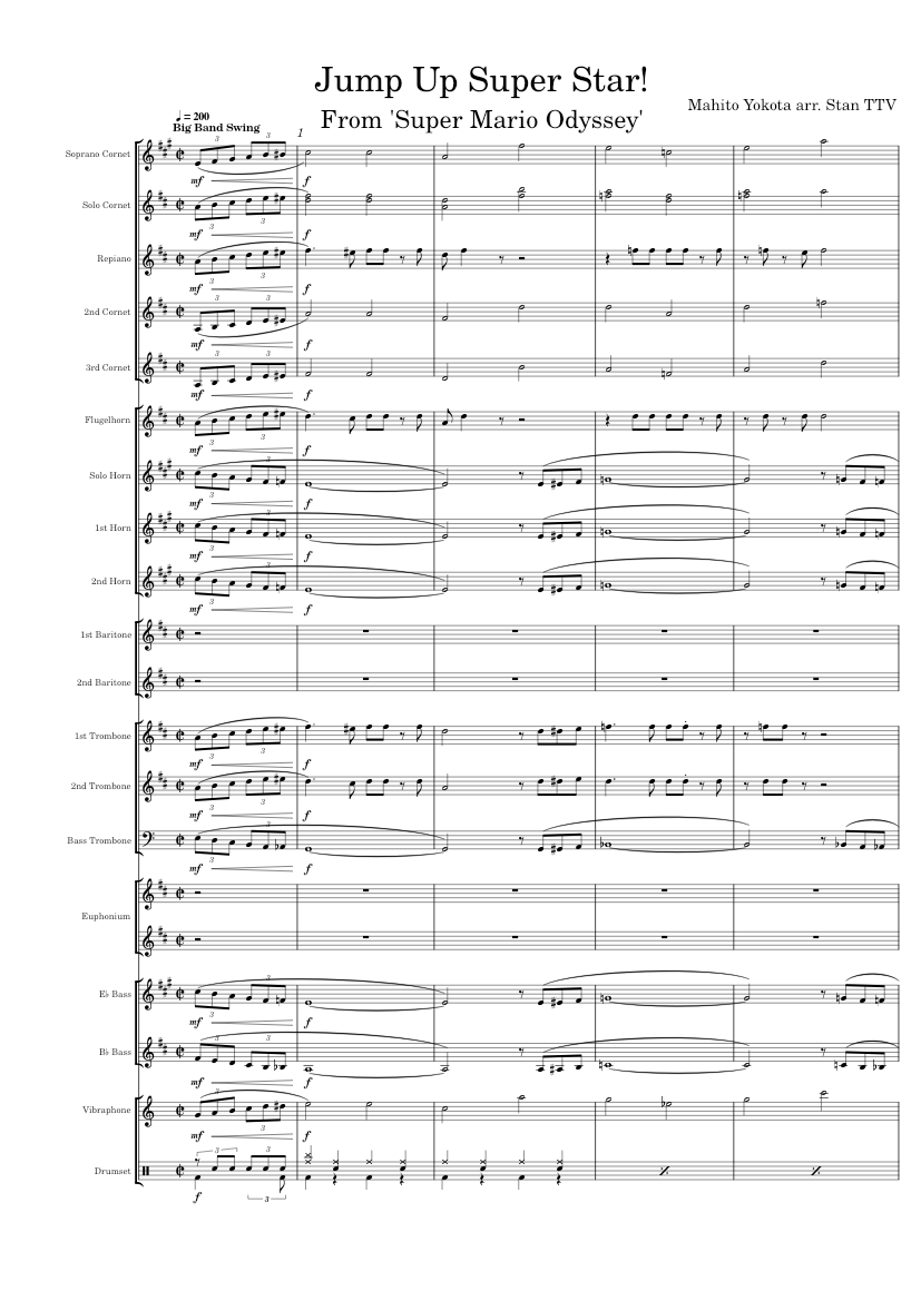 Jump Up Super Star - Nintendo Sheet music for Trombone, Cornet ...