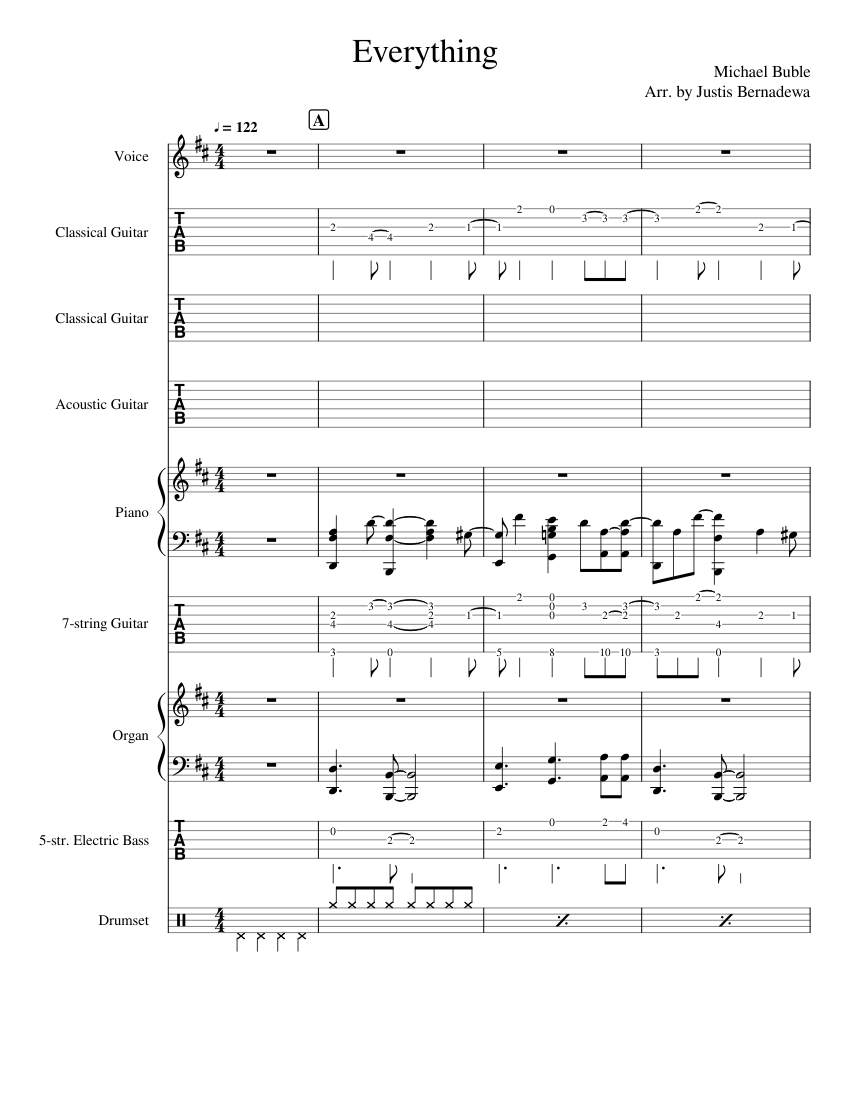 Michael Bublé - Everything Sheet music for Piano, Organ, Vocals, Guitar & more instruments (Jazz ...