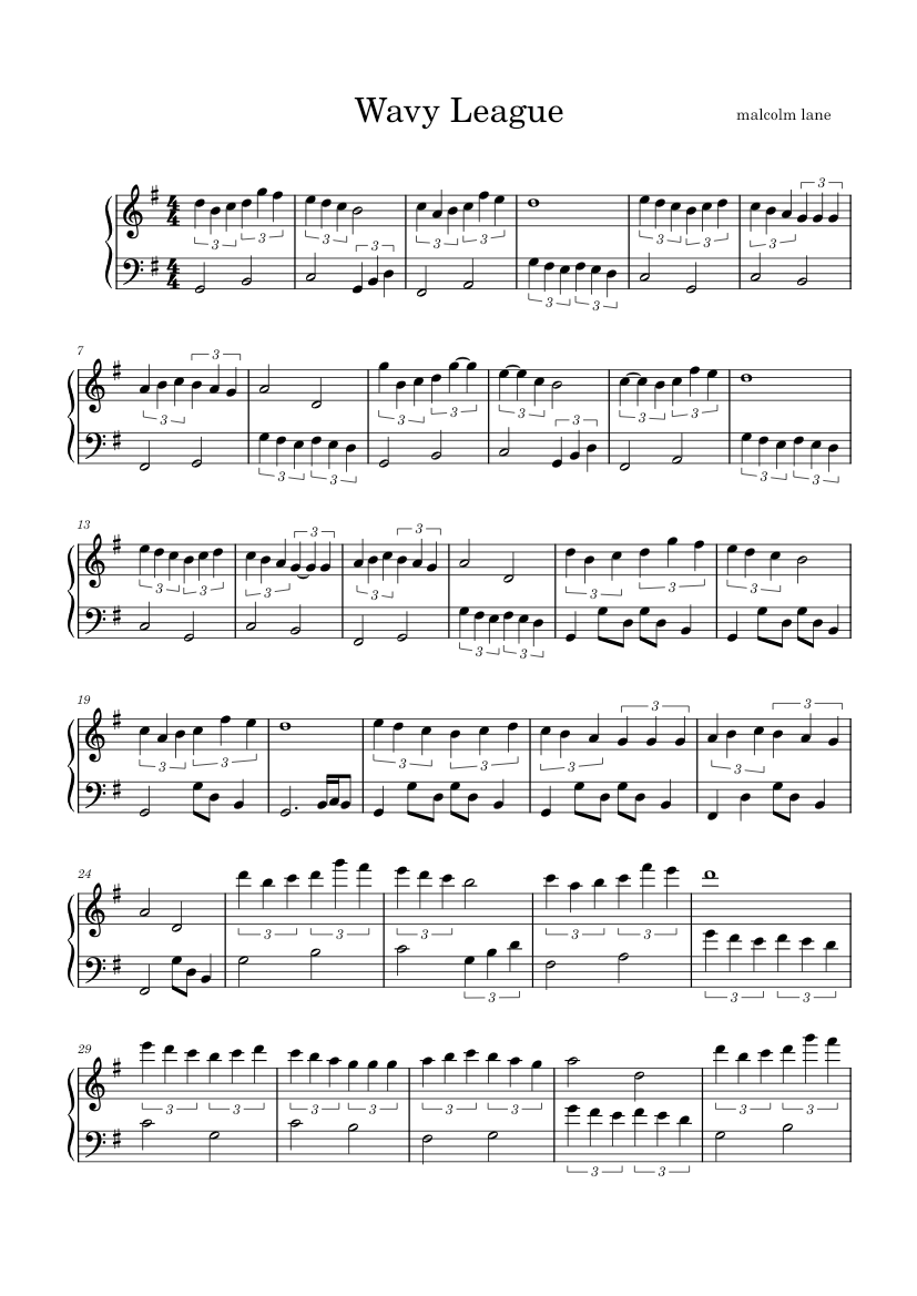 Wavy League Sheet music for Piano (Solo) Easy | Musescore.com