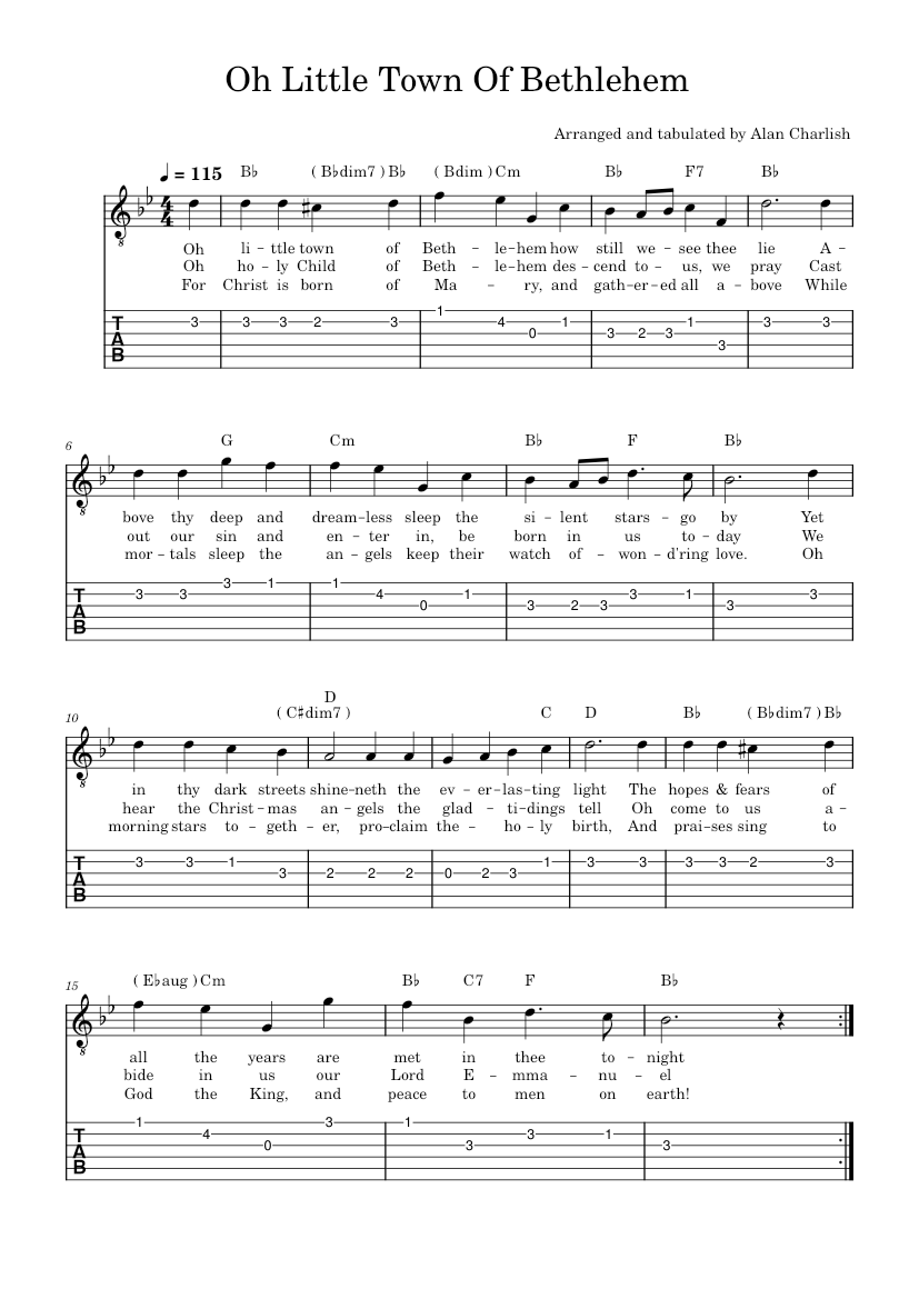 Oh Little Town Of Bethlehem Oh Little Town of Bethlehem Sheet Music for ...