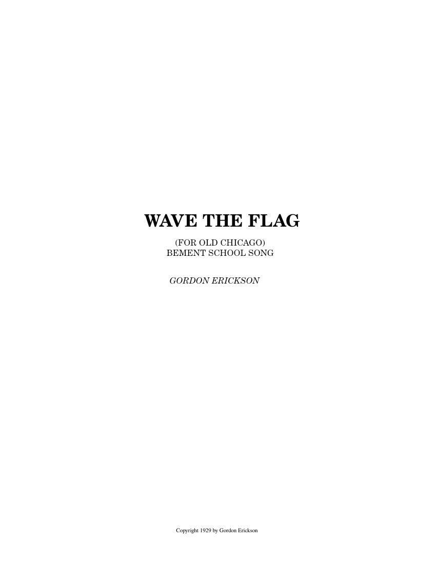 WAVE THE FLAG (FOR OLD CHICAGO) Sheet Music for Trombone, Tuba, Flute ...