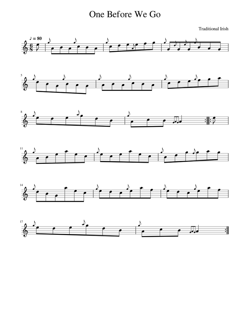 Traditional music - One Before We Go Sheet music for Piano (Solo) Easy ...