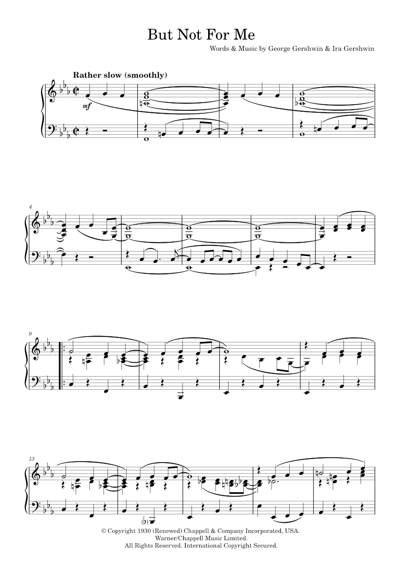 Play Official version of But not for me Sheet Music by George Gershwin ...