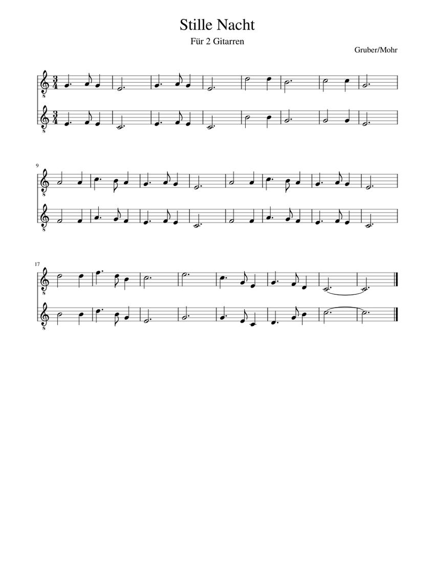 Stille Nacht Gitarre Noten