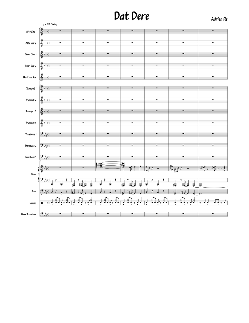 Jazz Band: Dat Dere Sheet music for Piano, Trombone, Trombone bass ...
