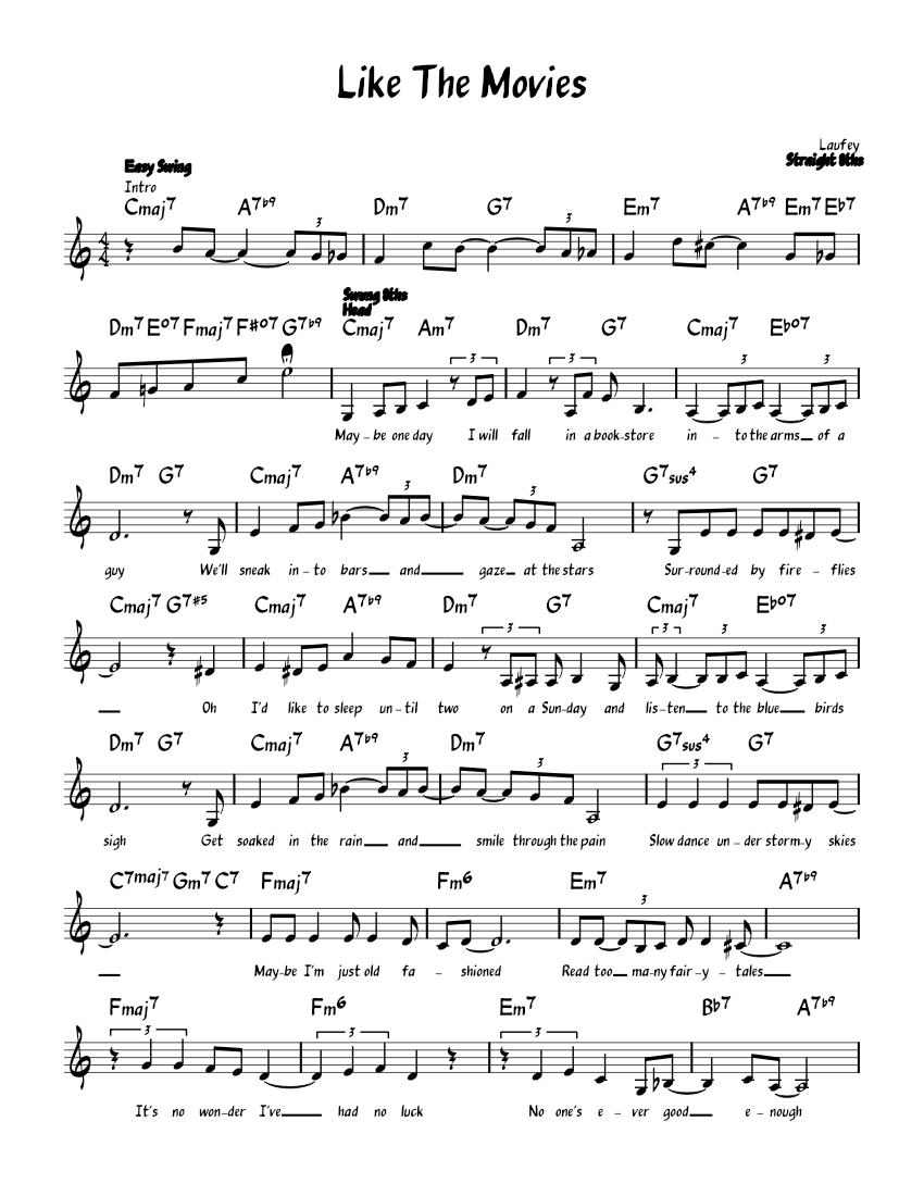 Like the Movies – Laufey (Lead Sheet) Sheet music for Piano (Solo) Easy ...