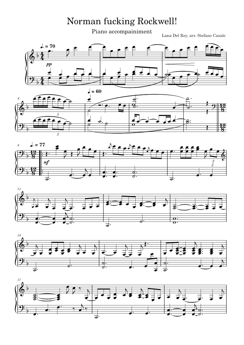Norman fucking Rockwell! – Lana Del Rey Norman fucking Rockwell! Sheet ...