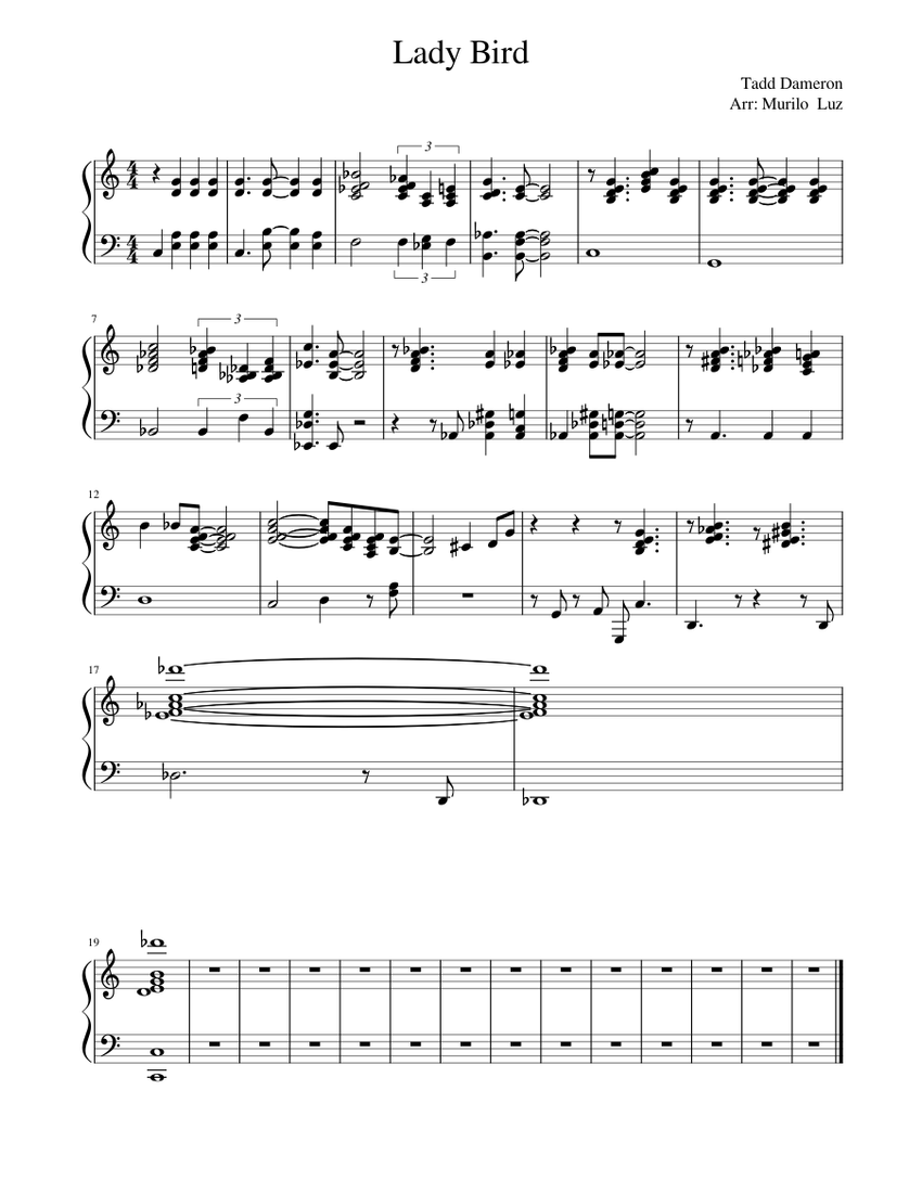 LADY BIRD final Sheet music for Piano (Solo) Easy | Musescore.com