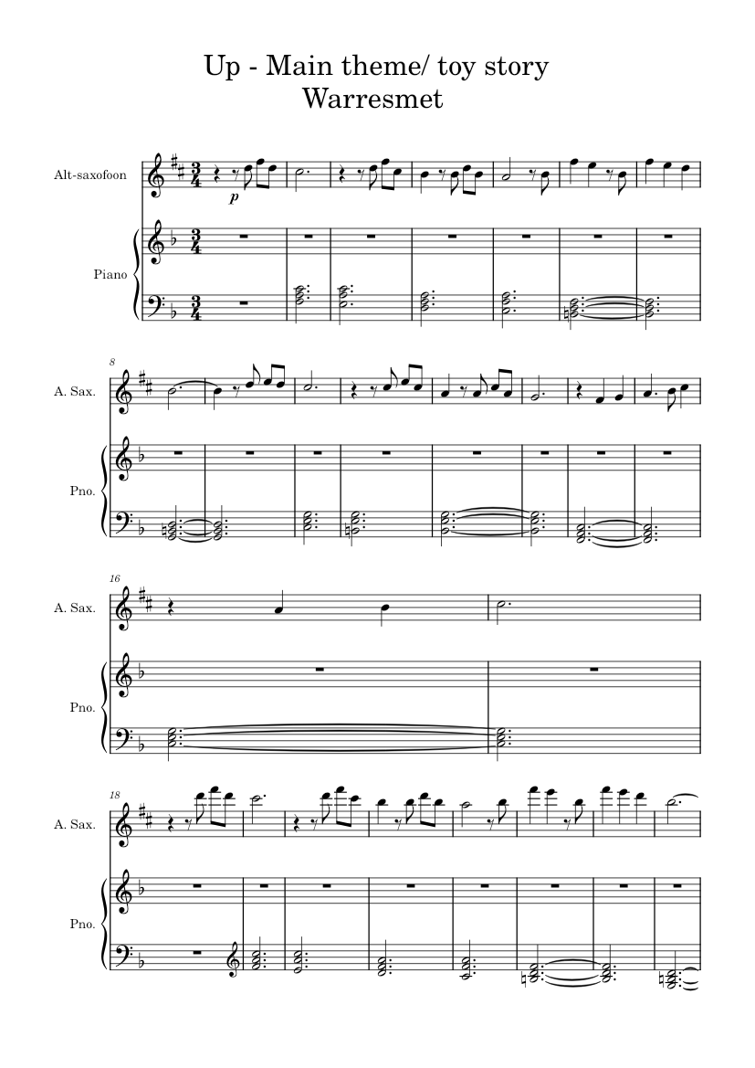 Up Main Theme – Michael Giacchino up main theme/toy story Sheet music ...