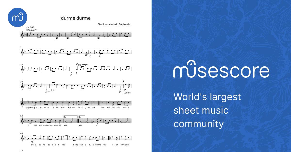 Durme durme Sheet music for Piano (Solo) Easy | Musescore.com