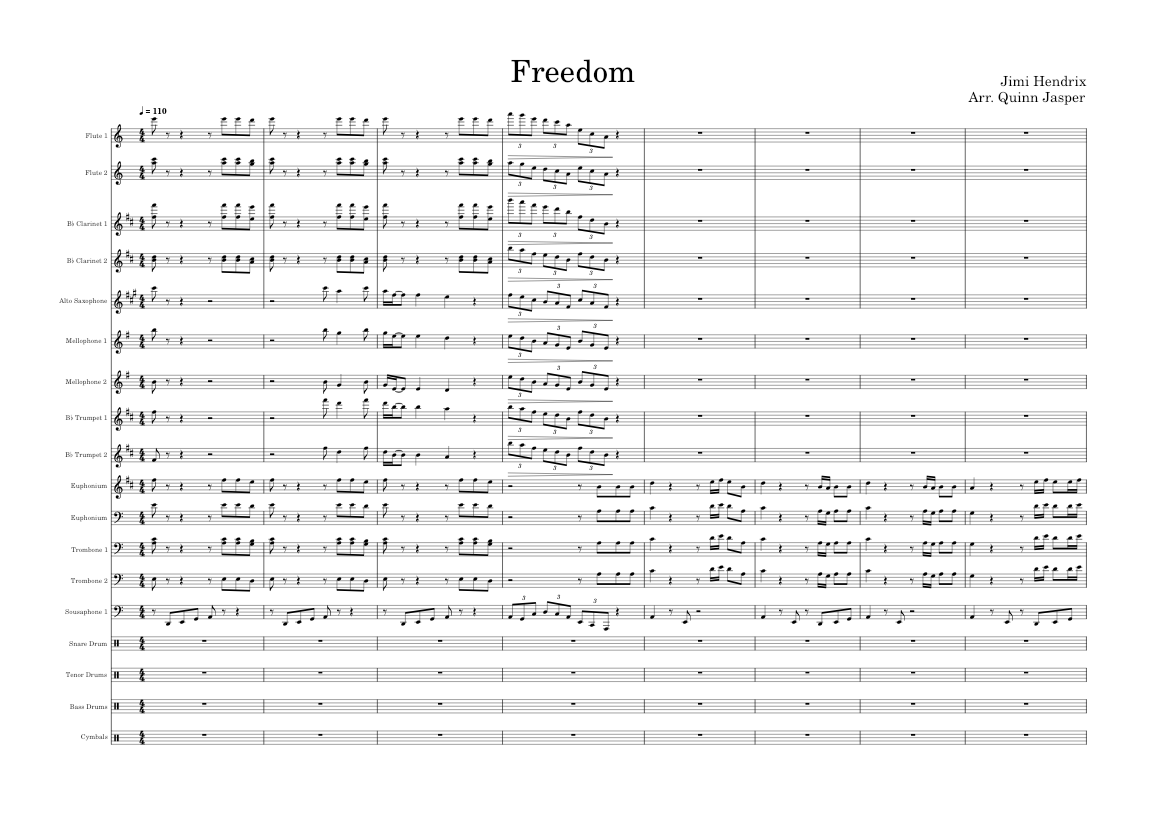 Freedom – Jimi Hendrix Sheet Music for Trombone, Euphonium, Mellophone ...