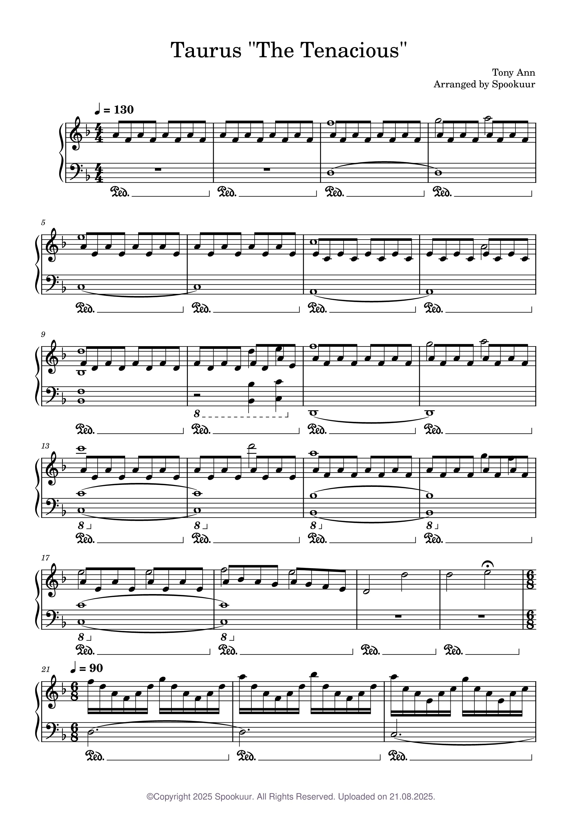 Tony Ann - Taurus "The Tenacious" Sheet Music for Piano (Solo ...